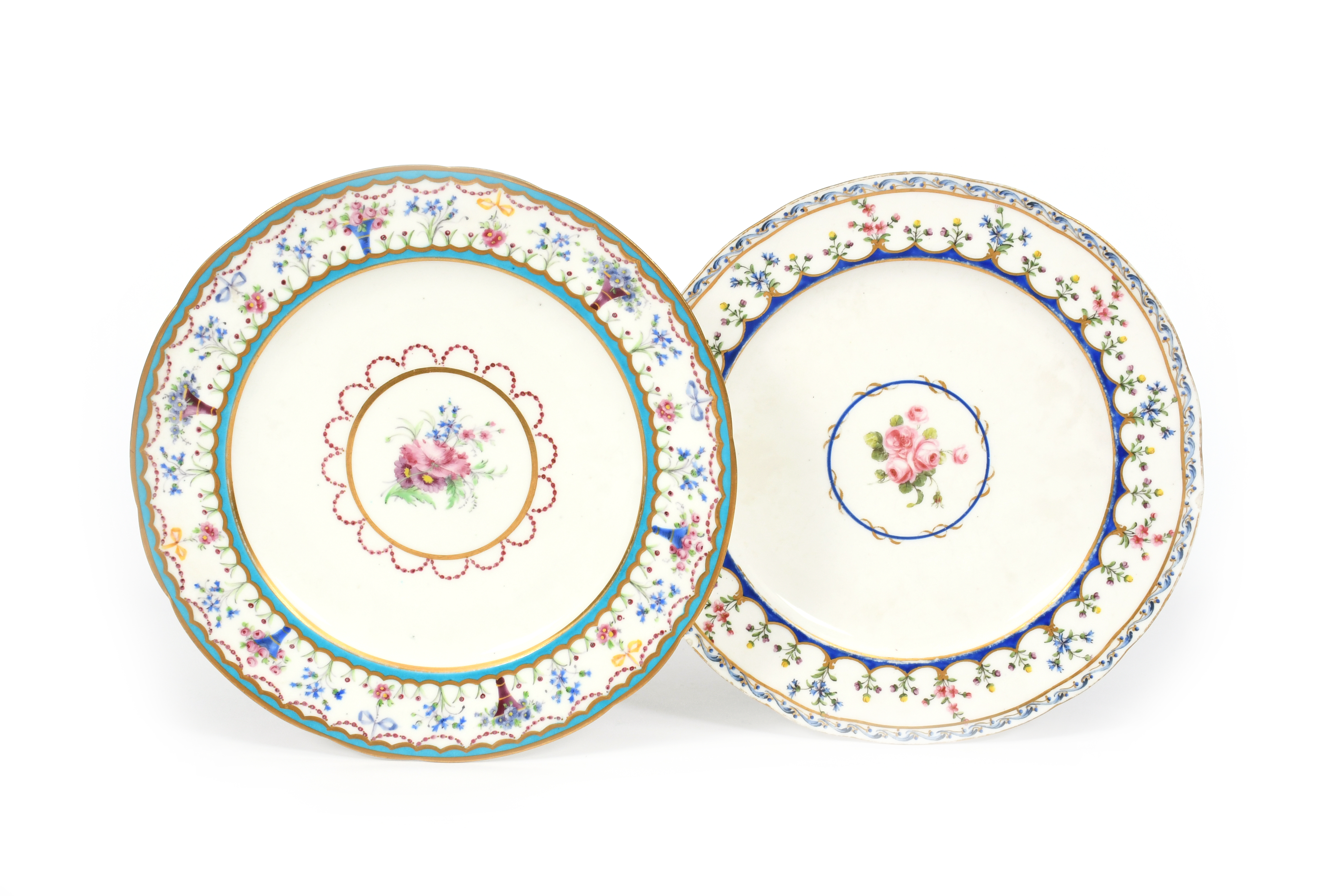 A Sèvres plate (assiette unie) date code for 1785, painted by Mme Lebel ...