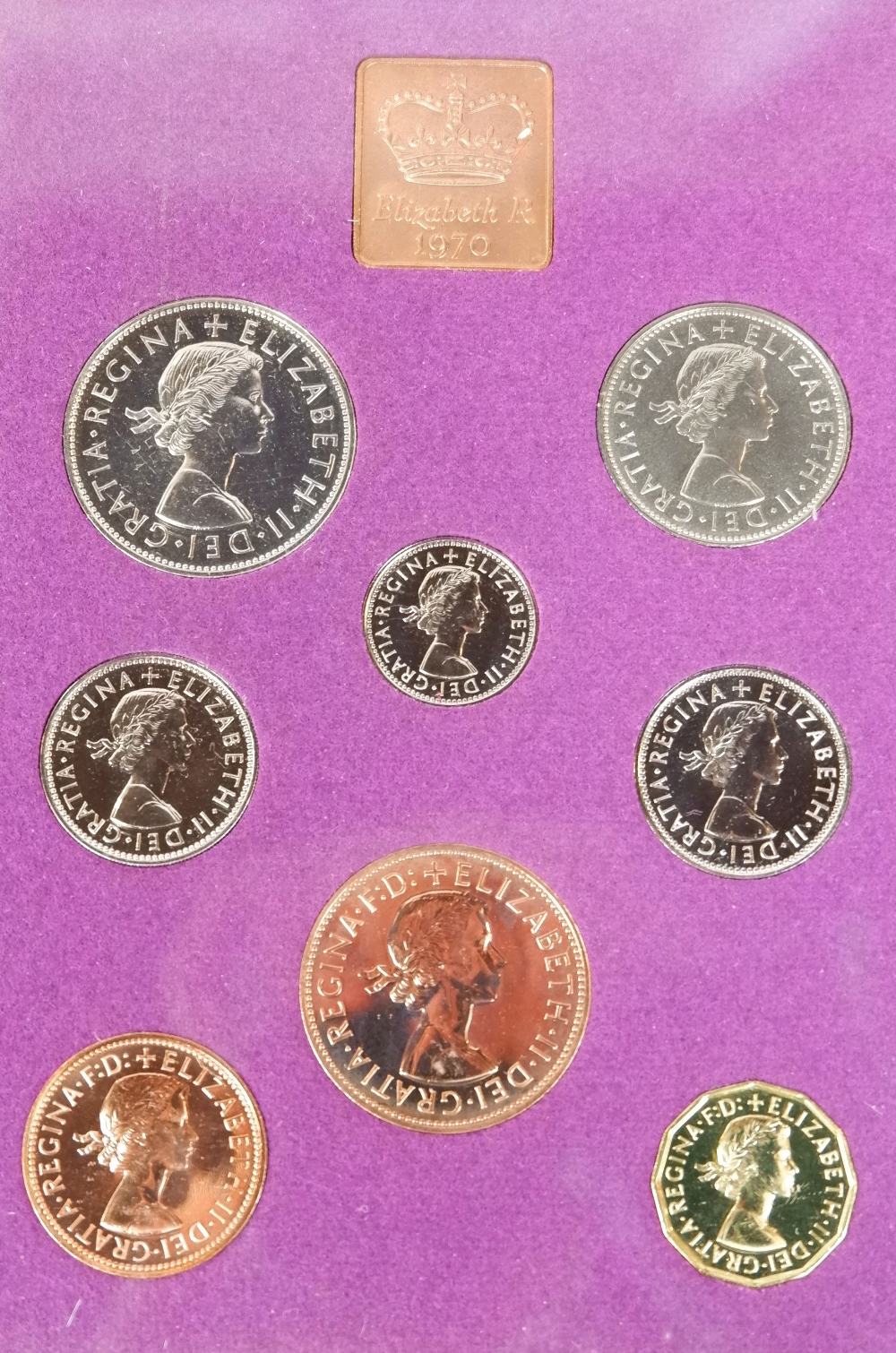6 sets proof coinage Great Britain 1970 half crowns to half pennies, 2 ...
