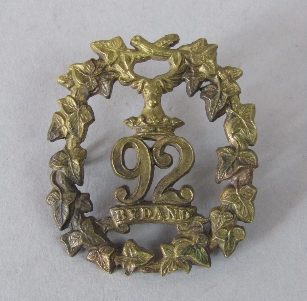 Gordon Highlander 92nd regiment Bydand cap badge, circa 1880