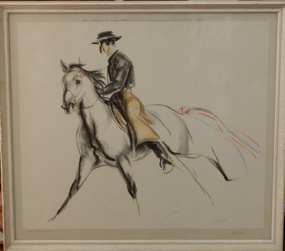 After John R Skeaping (British 1901-1980) - Rejoneador, coloured print ...