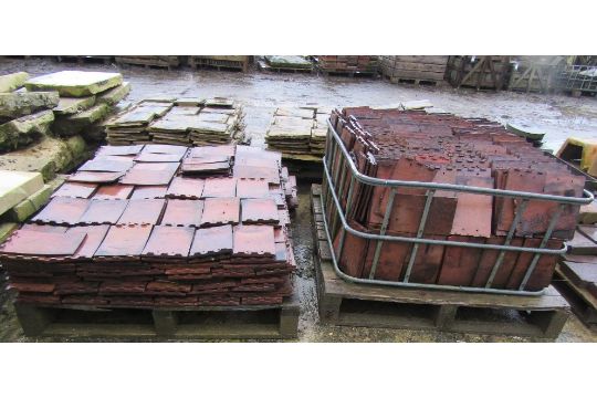 Two pallets of weathered Lightmoor Broseley terracotta roof tiles ...