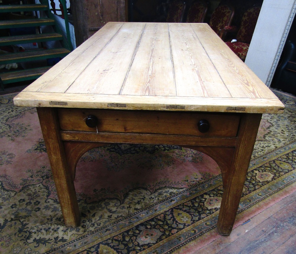 A good 19th century farmhouse kitchen work table in scrubbed and waxed ...