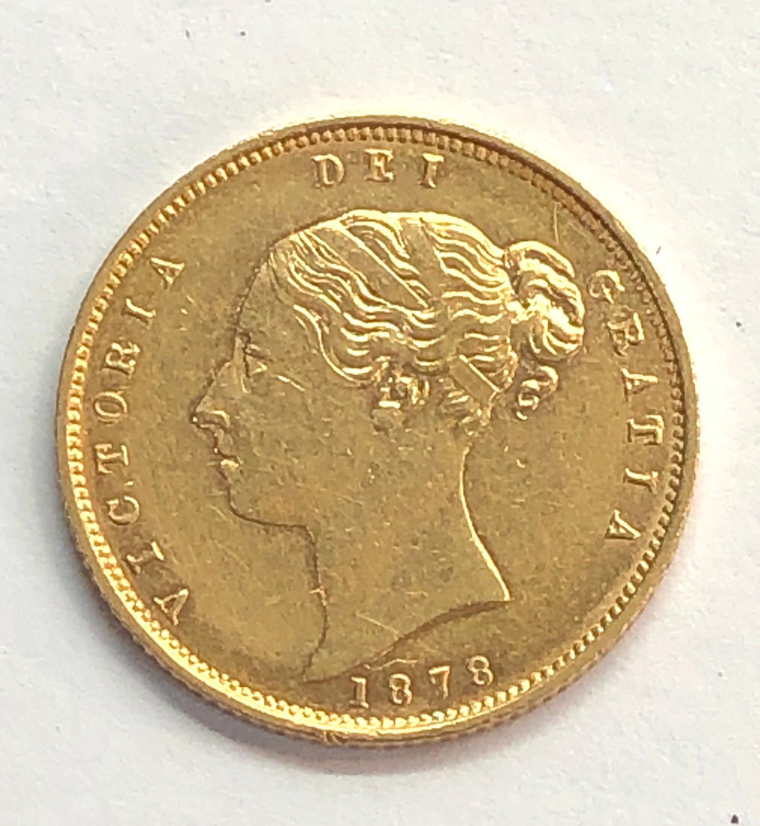 1878 victorian shield back half sovereign please see image for grade