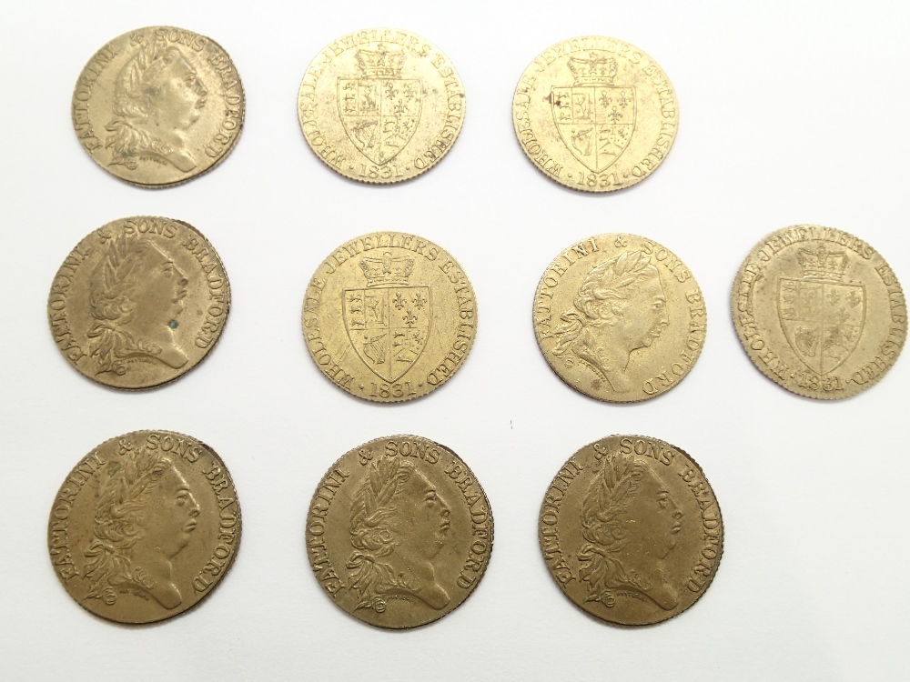 Ten Georgian Guinea tokens 1831 by Fattorini & Sons
