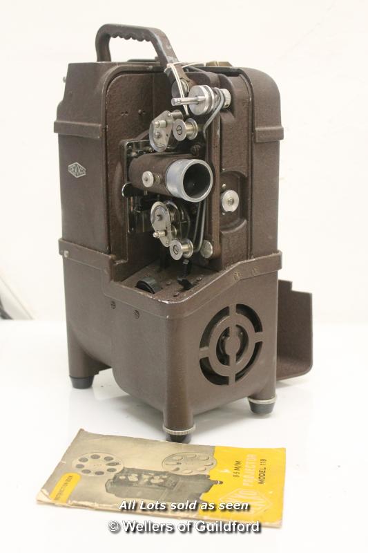 A Dekko 9.5mm projector, model 119, with instruction booklet and ...