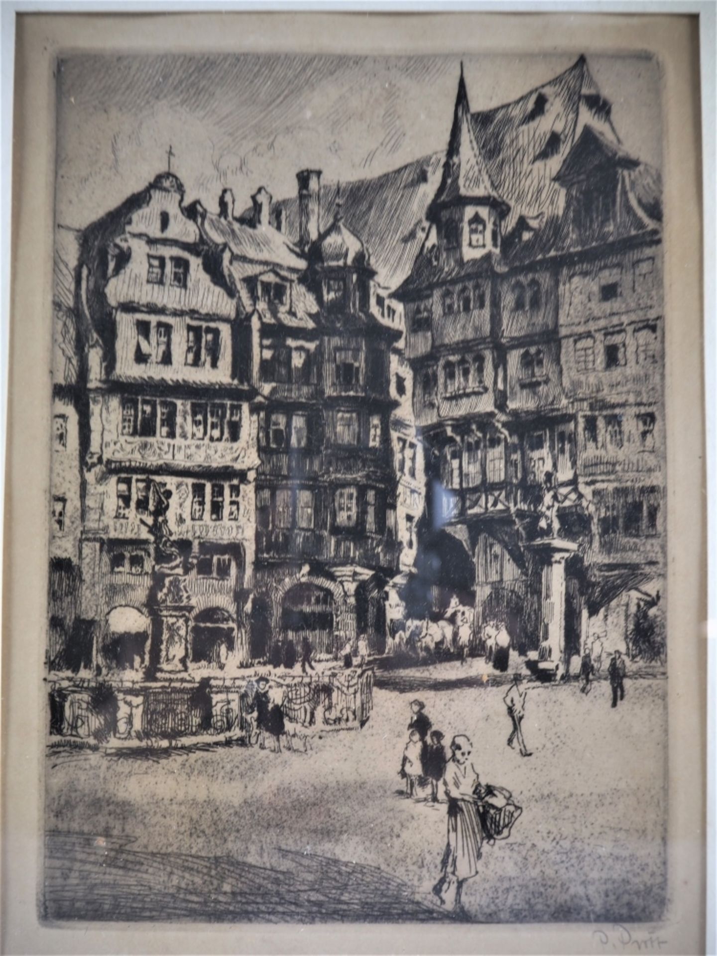 Paul Prött (1880-1945): 1 Paar Radierungen jeweils belebte Staßenszene ...