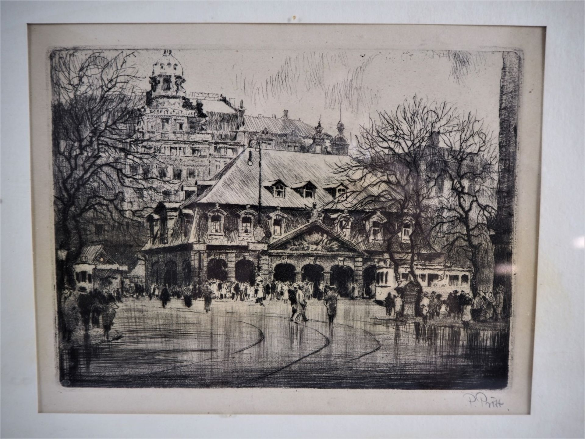 Paul Prött (1880-1945): 1 Paar Radierungen jeweils belebte Staßenszene ...