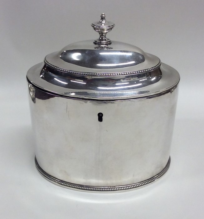 HESTER BATEMAN: A rare Georgian oval silver tea caddy with hinged top ...