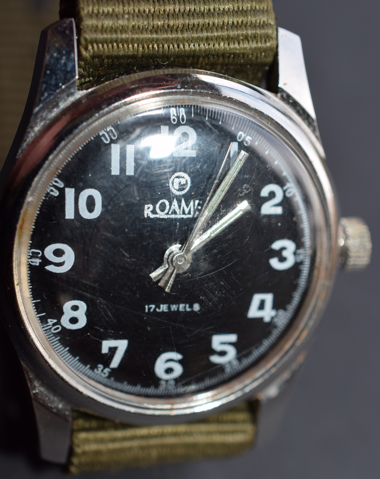 Roamer Military Style Black Dial Manual Wind Watch Roamer military ...