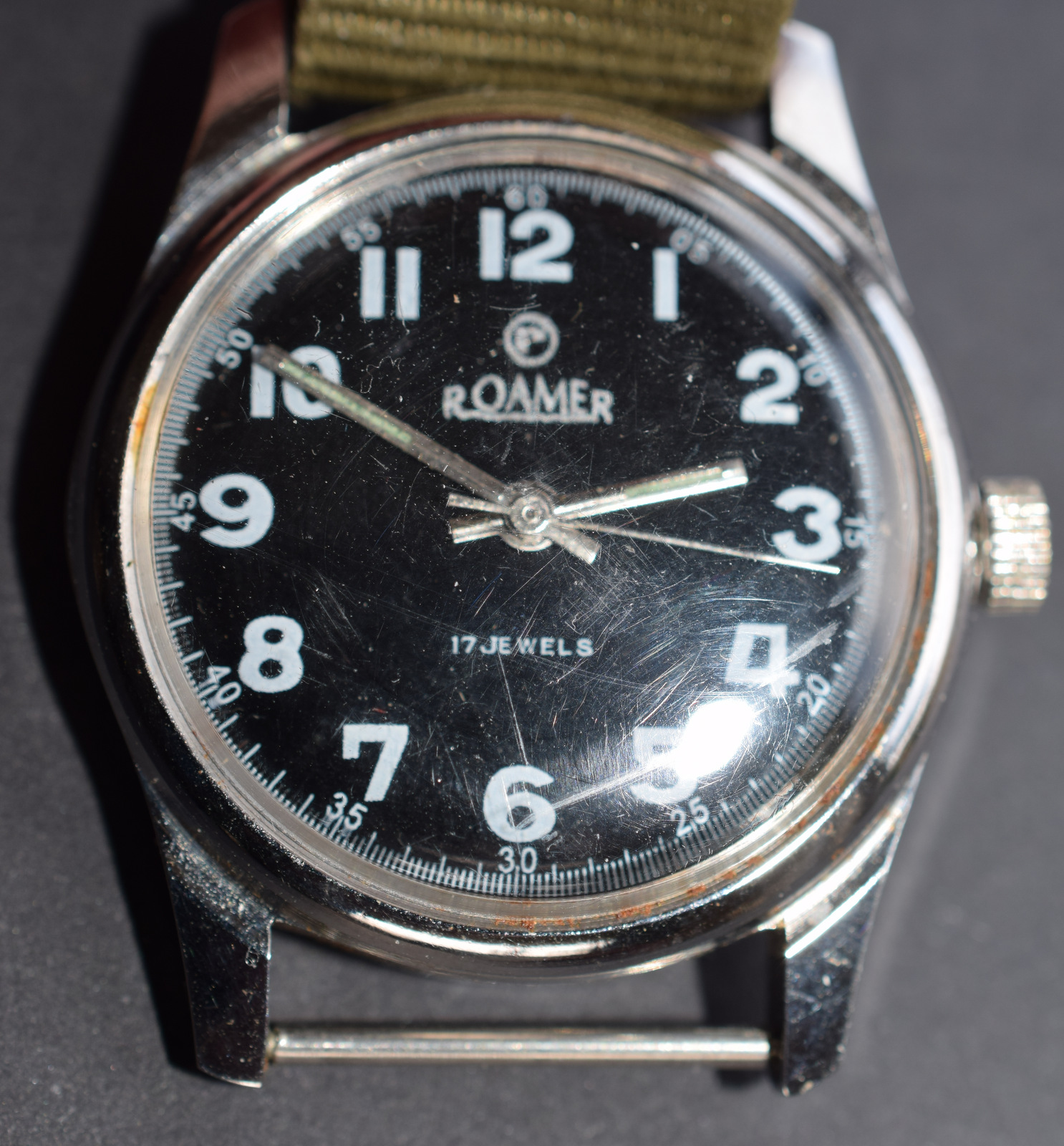Roamer Military Style Black Dial Manual Wind Watch Roamer military ...