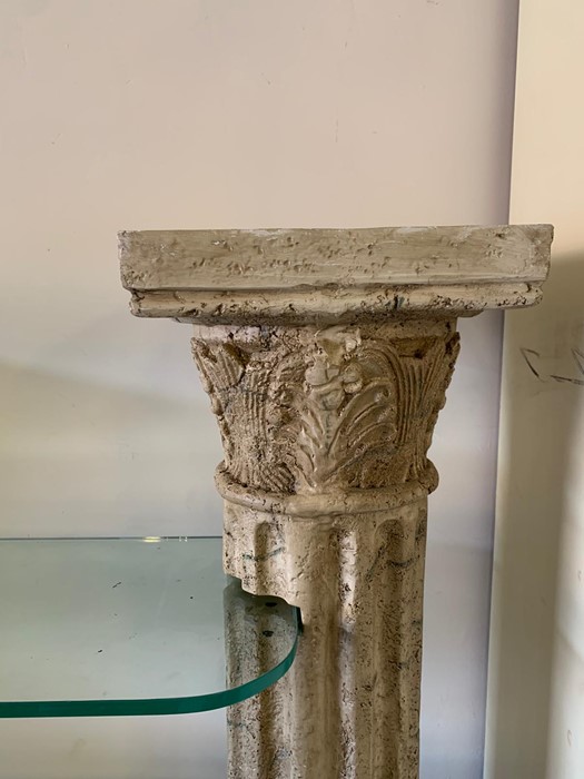 Corinthian column shelving unit, fiberglass columns with glass shelfs ...