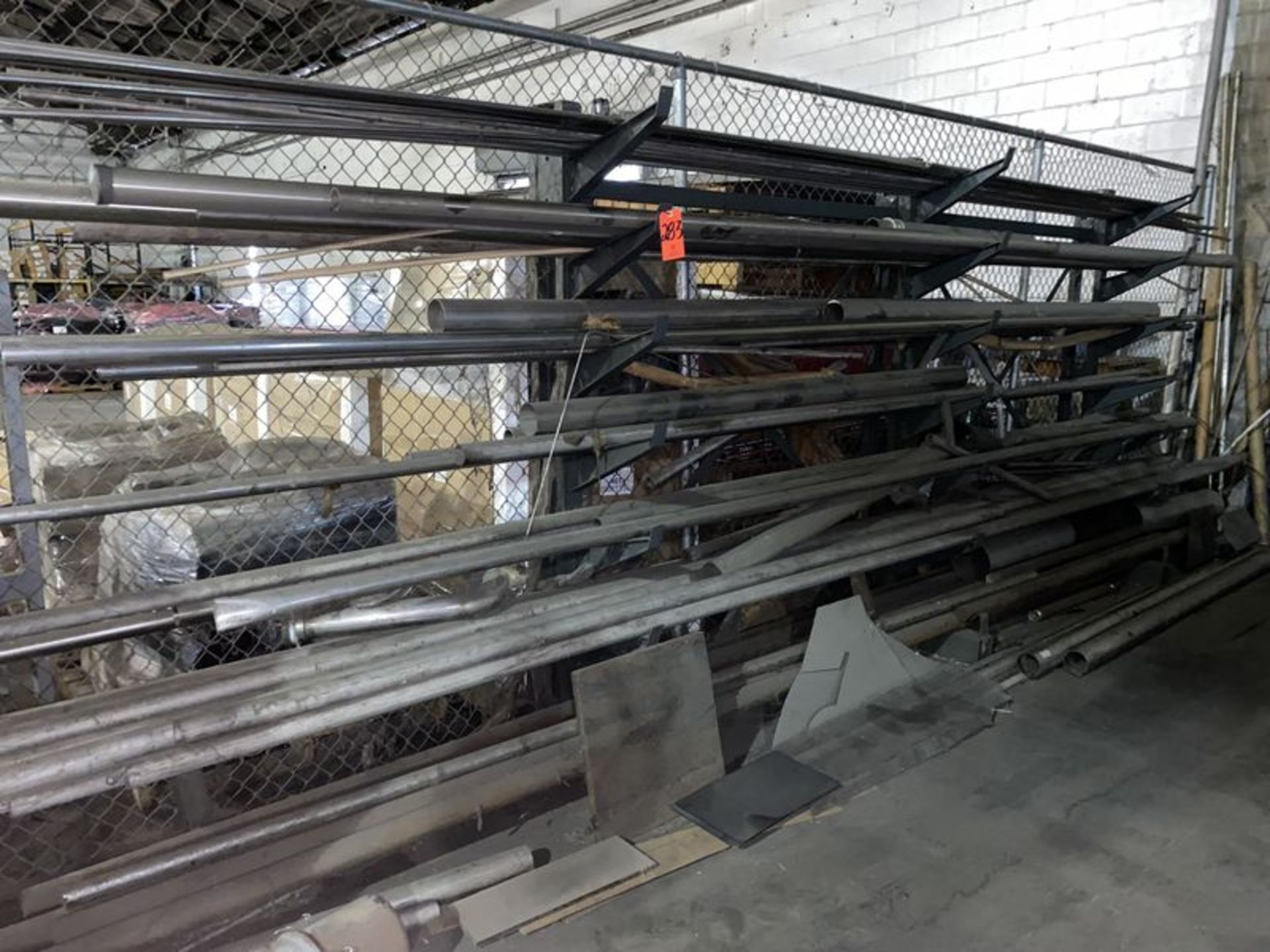 7-Tier Single Sided Cantilever Rack; with Stainless Steel & Steel Piping