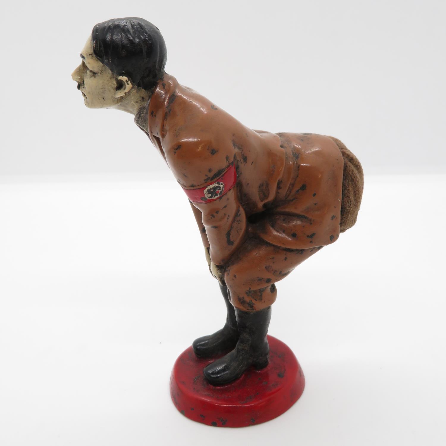 5" cold painted bronze pin cushion of Adolf Hitler