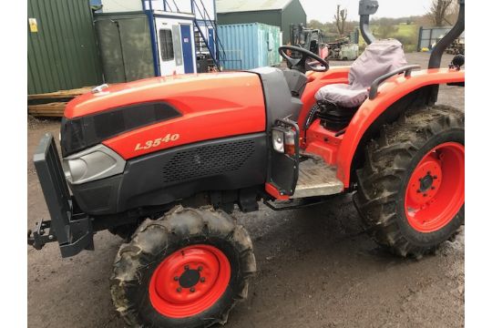 KUBOTA L3540 4WD COMPACT TRACTOR. 910 REC HOURS. WITH ROLL BAR. SN ...