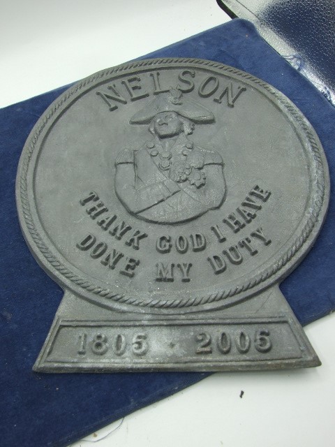 Lead Nelson Plaque 12 inches tall