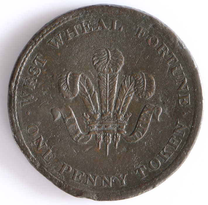 British Token, copper penny, Cornwall, CORNISH MOUNT ONE PENNY TOKEN ...