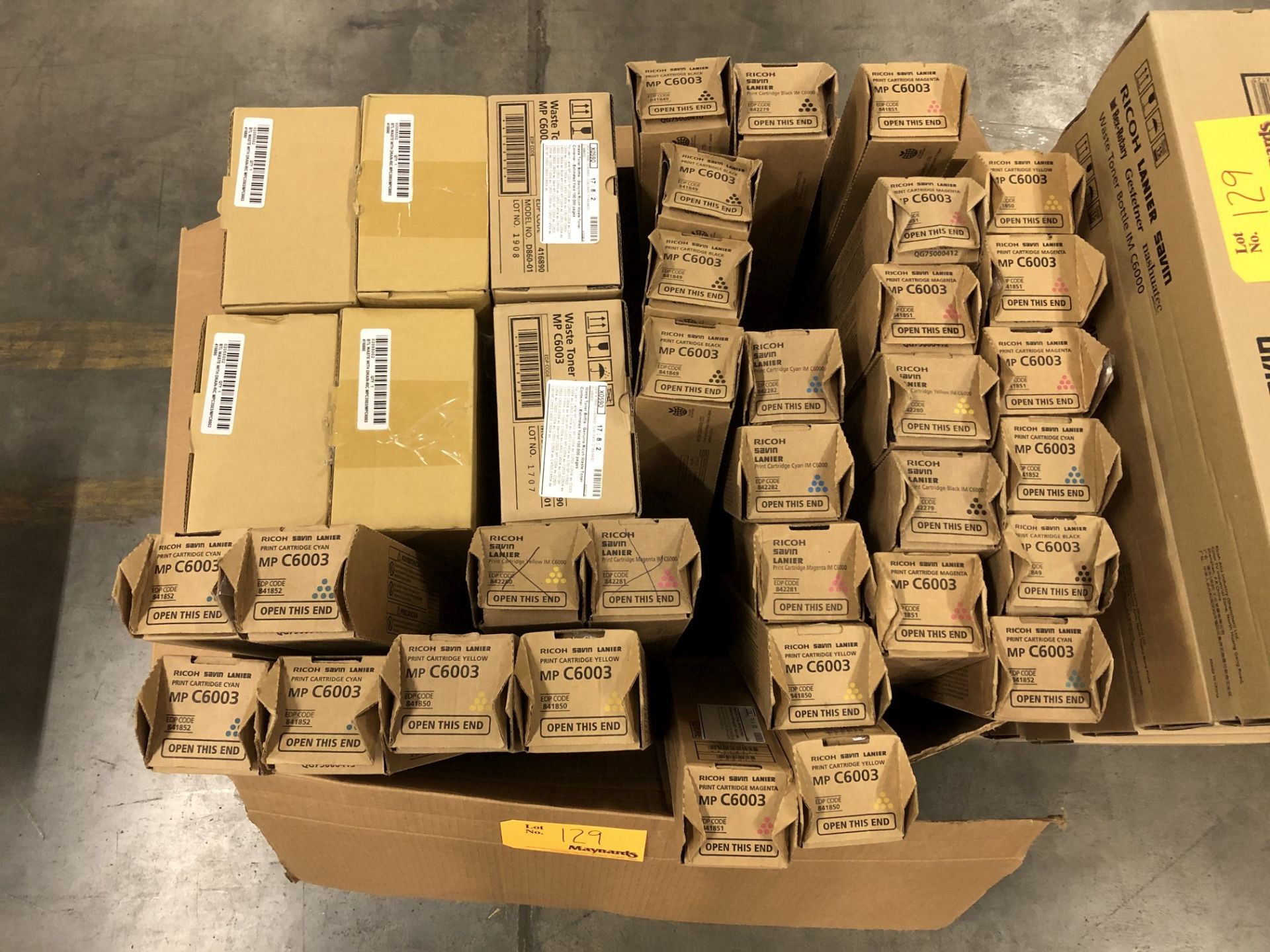 Lot of Ricoh MP C6003 Print Cartridges, (8) Waste Toner Bottles IM ...