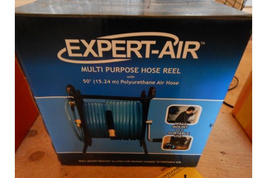 EXPERT AIR MULTI-PURPOSE HOSE REEL, - NEW, SNAP ON 50 FT X3/8 AIR HOSE ...