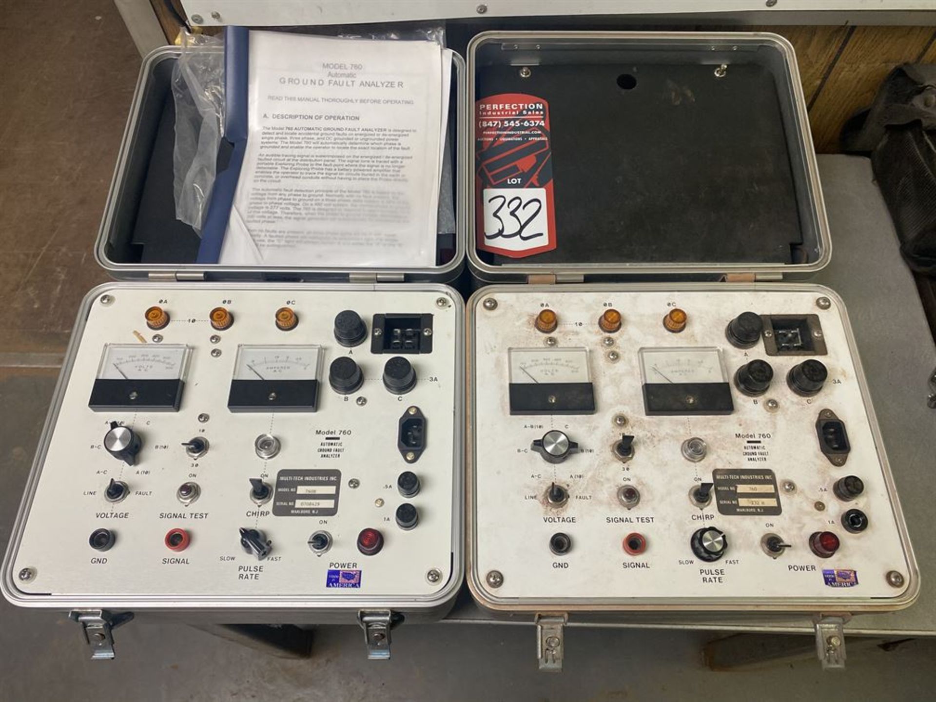 Lot of (2) MULTITECH INDUSTRIES 760 Ground Fault Analyzers (Location ...