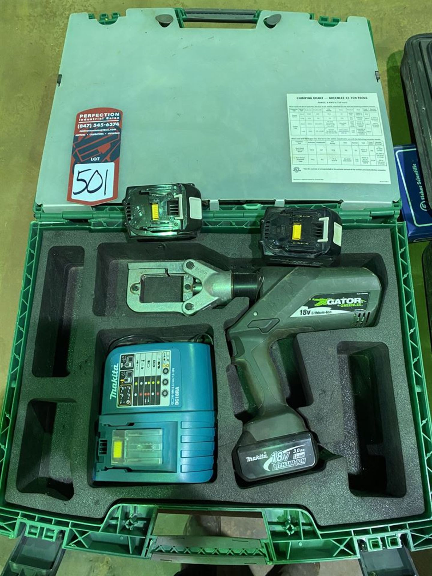 GREENLEE GATOR Cordless Crimping Tool, 18V (Location: Machine Shop)