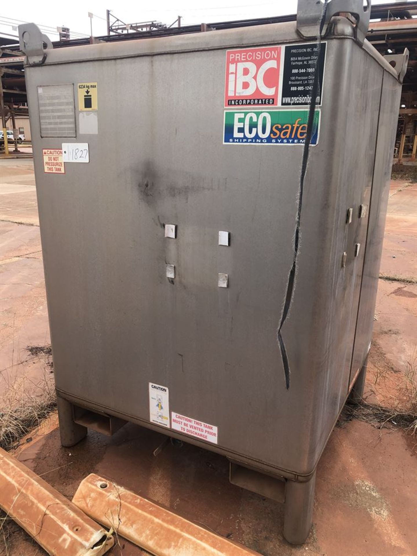 IBC 31A Stainless Steel 3000L Liquid Storage Tank, s/n 3027889 ...