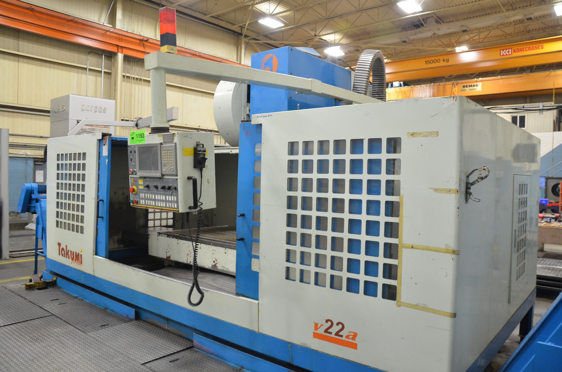 { Group of lots: 1193, 1194 } TAKUMI V22A CNC VERTICAL MACHINING CENTER ...