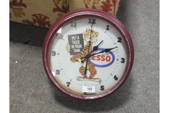 AN ESSO TIGER WALL CLOCK