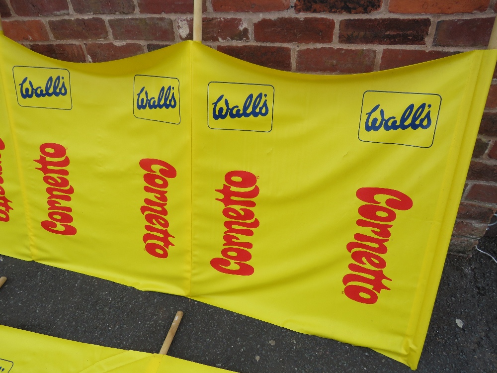 TWO VINTAGE BRIGHT YELLOW CORNETTO WIND BREAKS,MADE FROM NYLON WITH ...