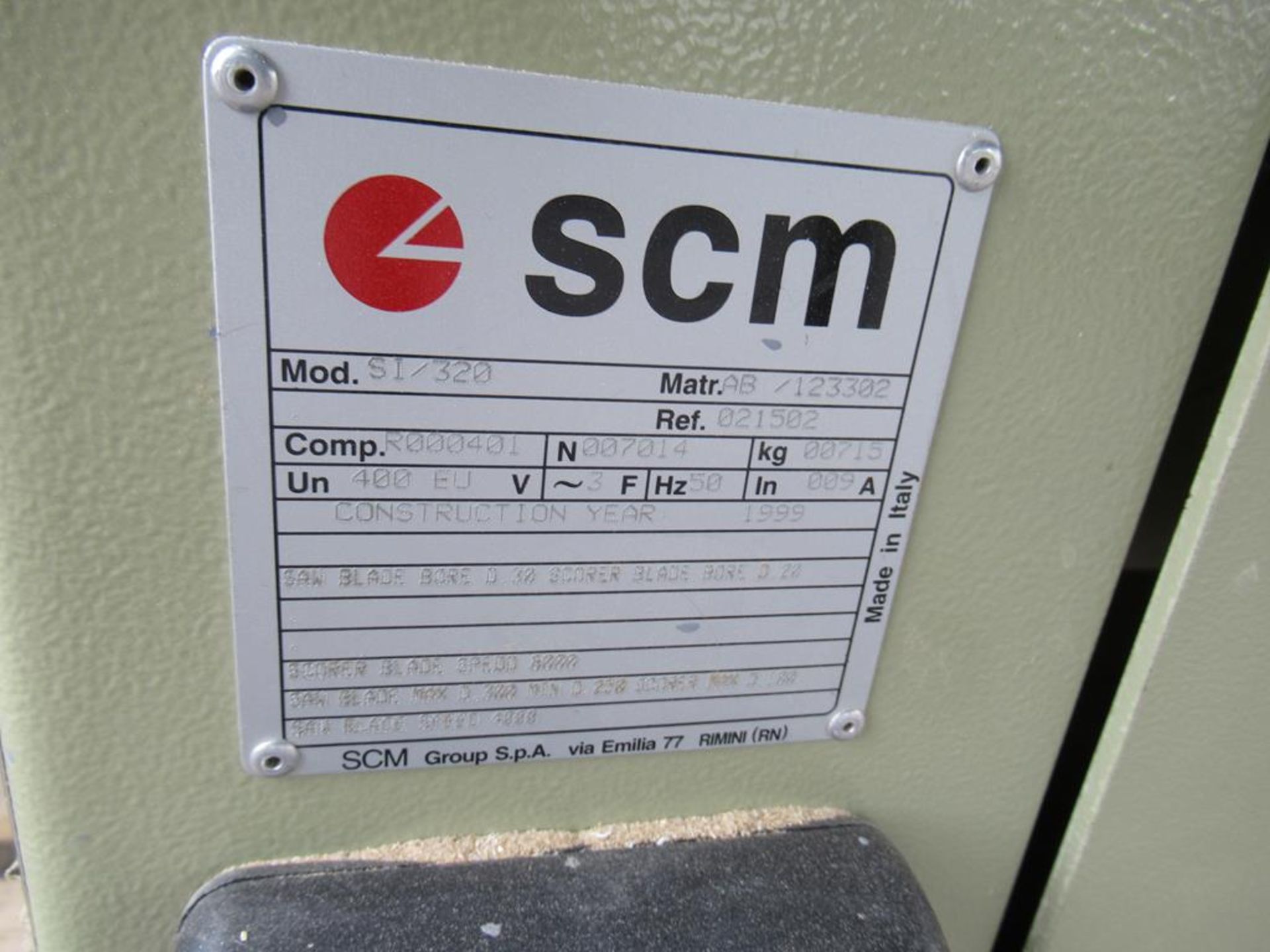 SCM SI320 Sliding Table Panel Saw, 415V, 3-Phase, 50Hz, YOM 1999 ...