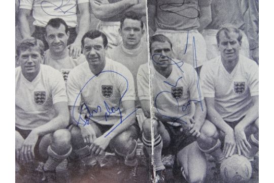 1962 ENGLAND WORLD CUP - A black/white team photograph signed by: BOBBY ...