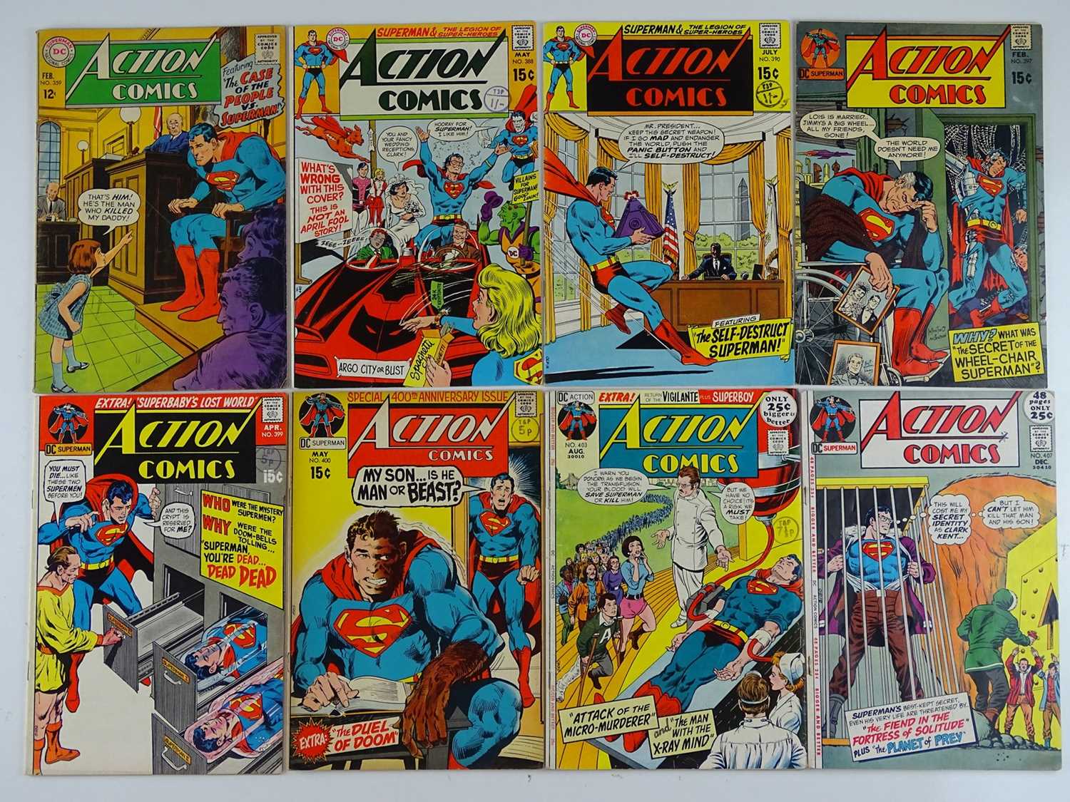 ACTION COMICS: SUPERMAN #359, 388, 390, 397, 399, 400, 403, 407 - (8 in ...