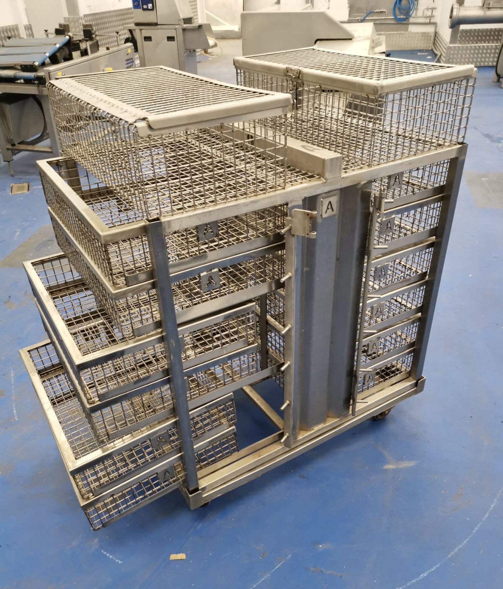 6 x Trolleys with baskets. Each unit is 1000mm high x 940mm long x ...