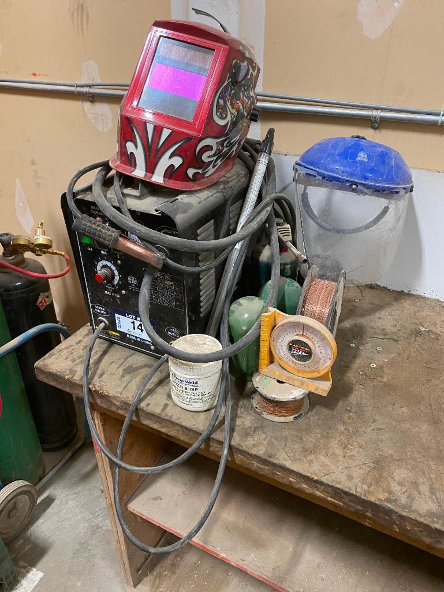 Lot of Asst. PowerFist MIG-136 Welder Including Welding Helmet, Gun ...