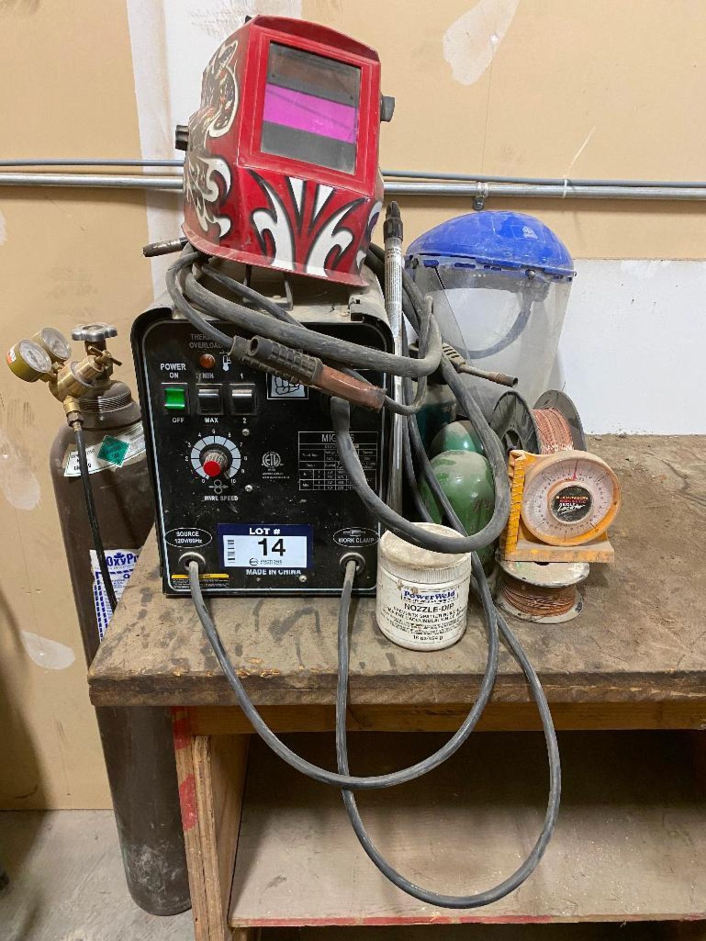 Lot of Asst. PowerFist MIG-136 Welder Including Welding Helmet, Gun ...