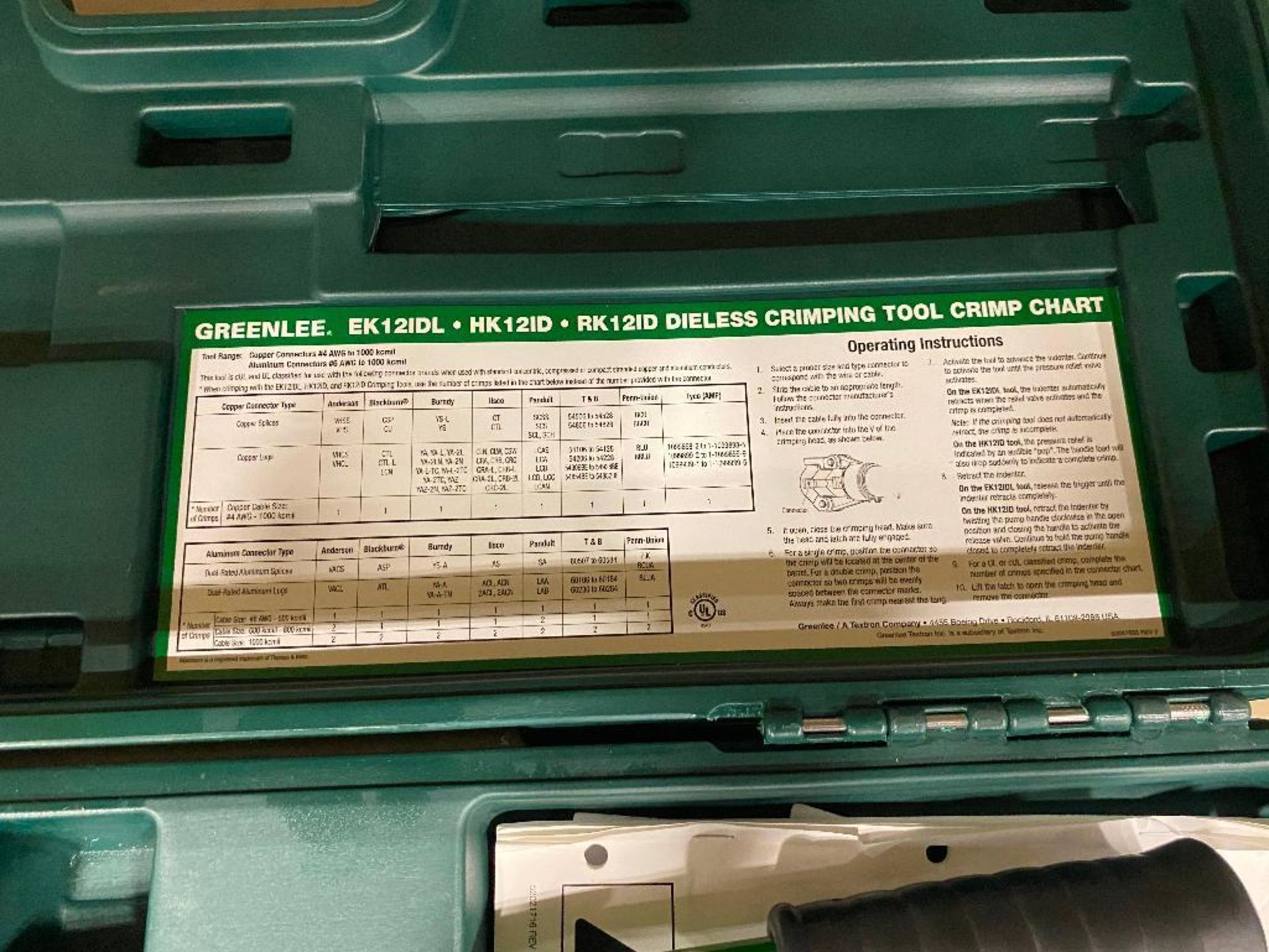 Greenlee HK12ID Dieless Crimping Tool