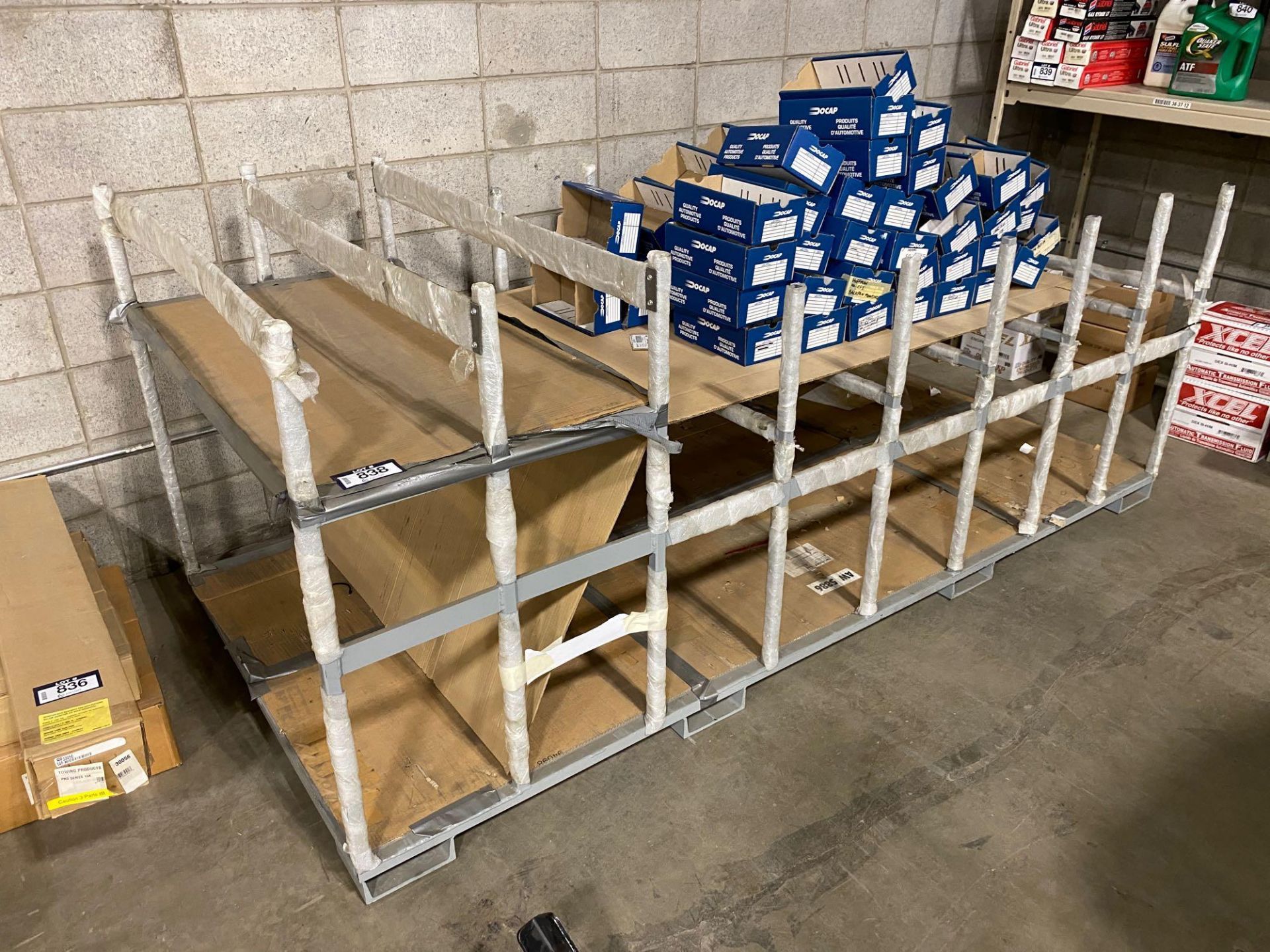 48" X 104" Material Cradle w/ Asst. Cardboard Parts Bins
