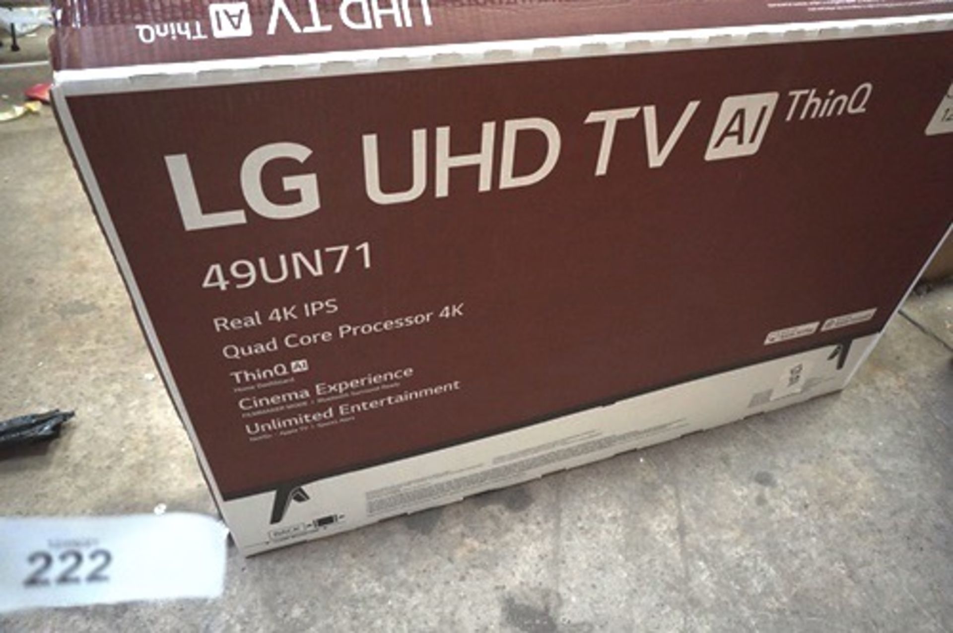 1 x LG UHD 49" TV, model 49UN711COZB - New in box, box open (EC7end)