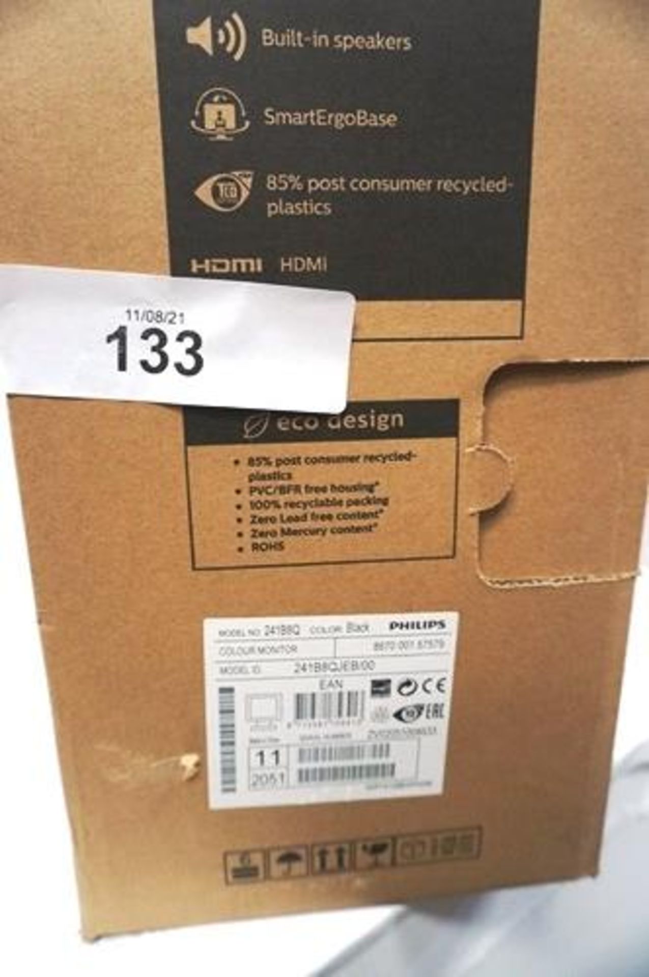 1 x Philips B-Line 24 inch monitor, model 241B8Q - sealed new in box (ES1)
