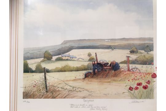 Geoffrey Cowton, framed limited edition print 'Springtime' with the ...