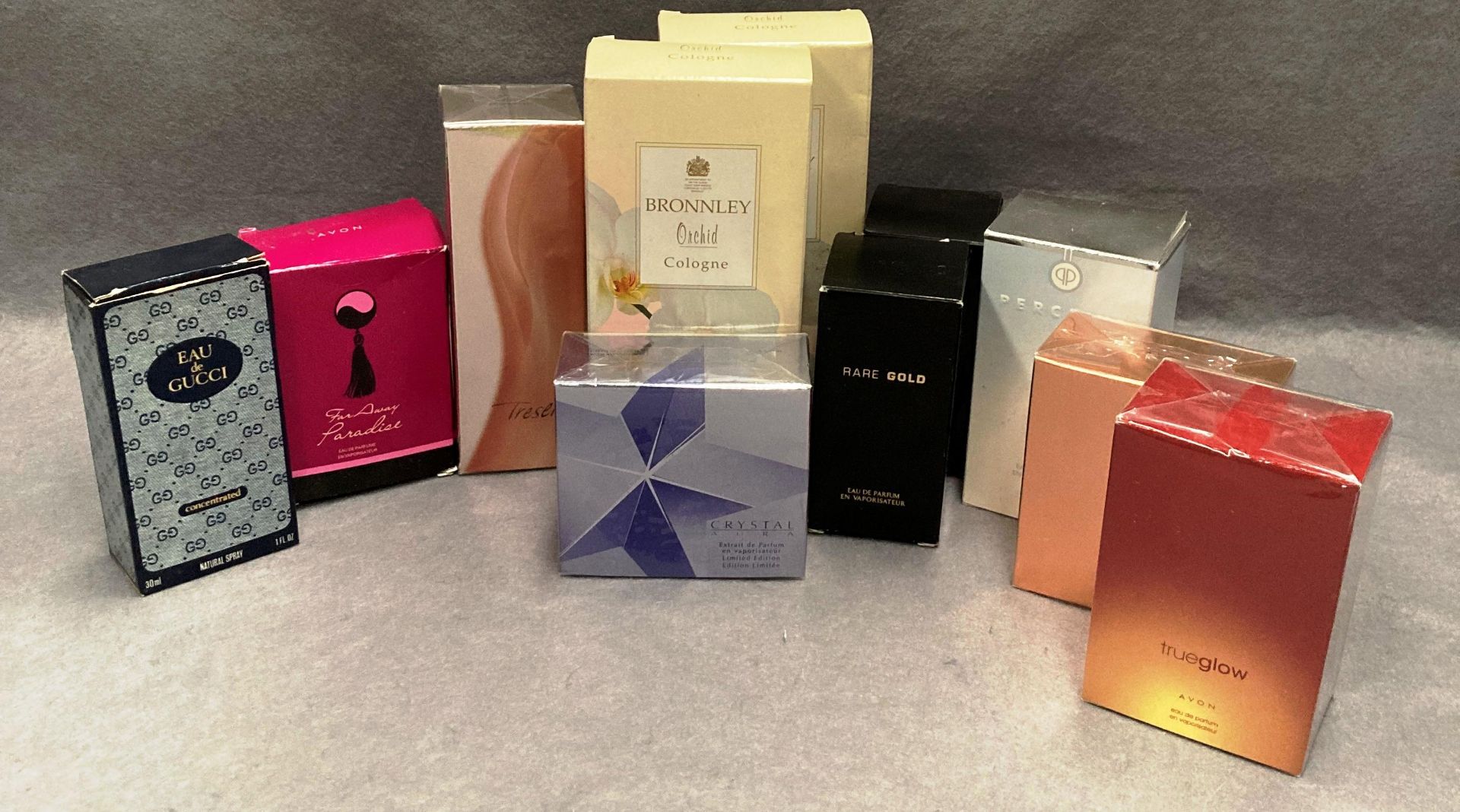 Eleven various boxed bottles eau de parfum - 2 x 250ml Bromley Orchid ...