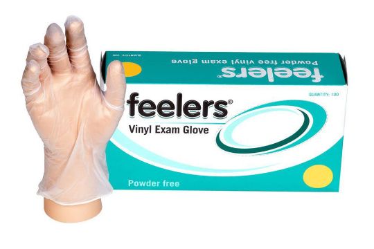 + VAT Grade A Box Containing 10 Boxes of 100 Pairs Feelers Clear Vinyl ...