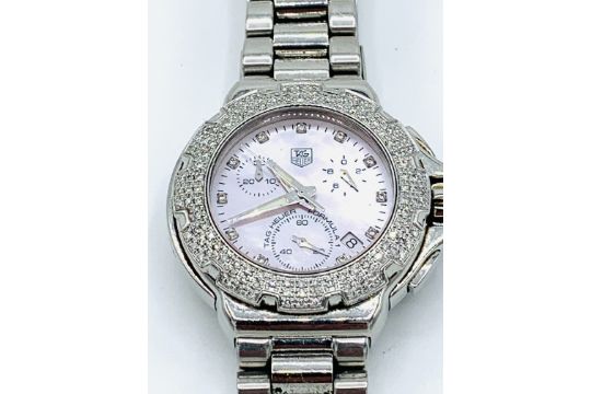 Tag Heuer Formula 1 pink face lady's watch, 34mm, with diamond bezel ...