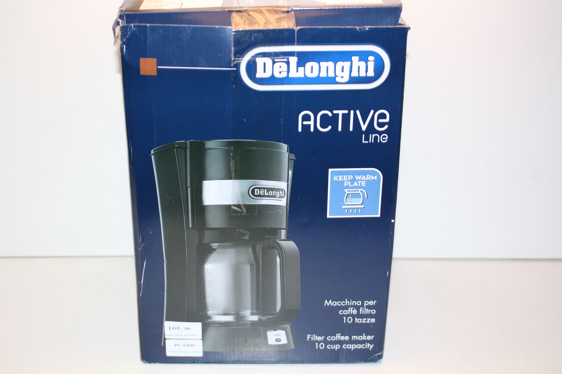 BOXED DELONGHI ACTIVE LINE FILTER COFFEE MAKER 10CUP CAPACITY RRP £39 ...