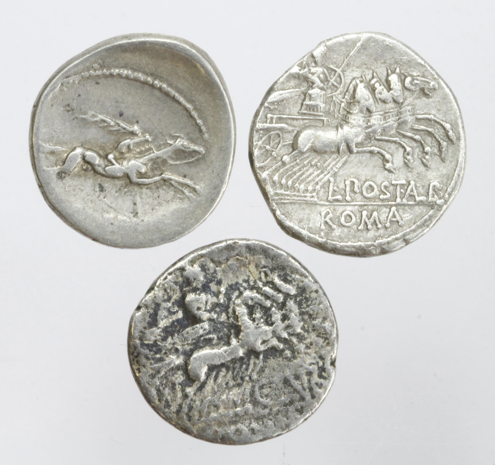 Roman Republican silver Denarii (3): L. Calpurnius Piso Frugi, Rome, 90 ...
