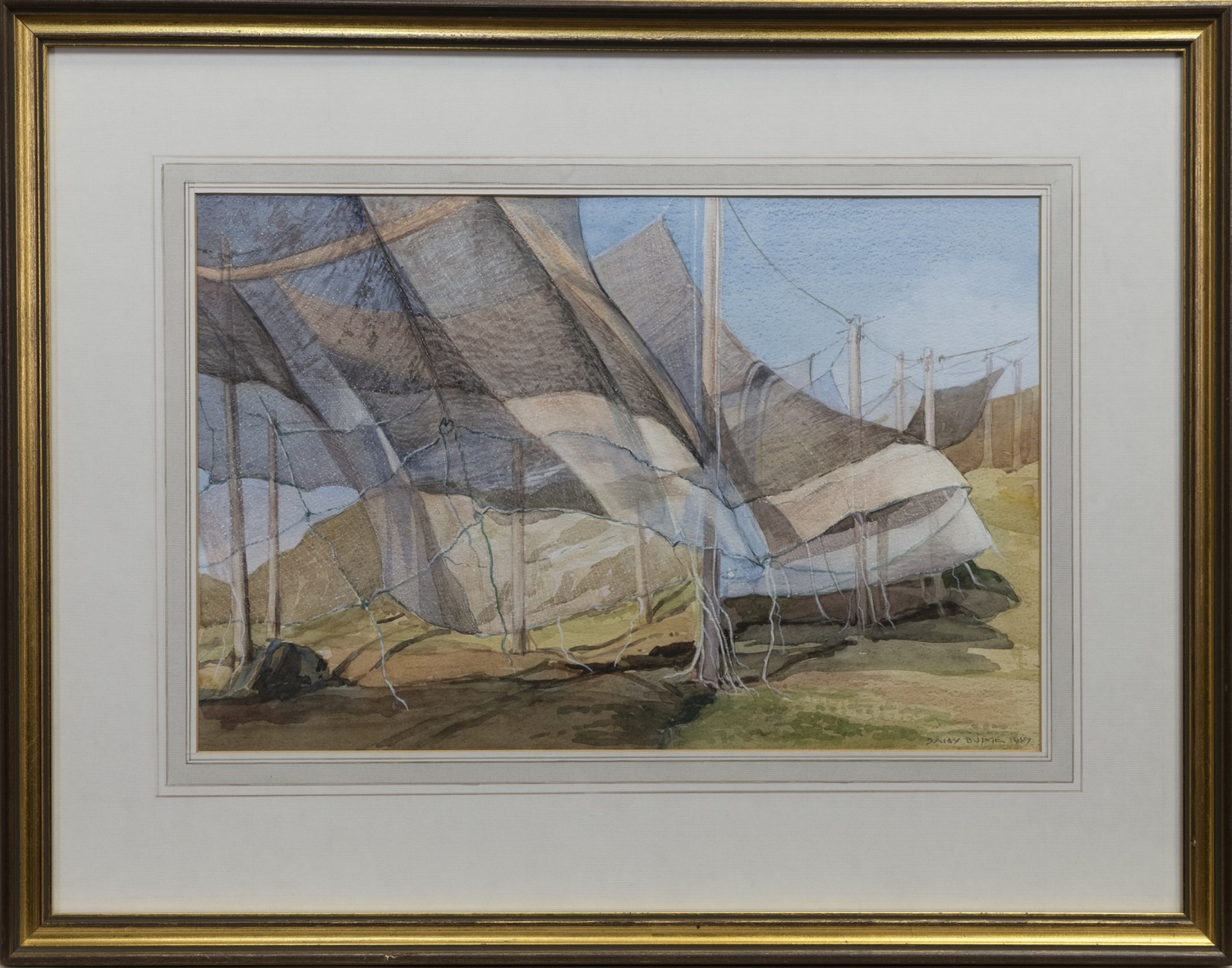 * DAISY BUDGE, IN THE BREEZE watercolour on paper, signed and dated ...