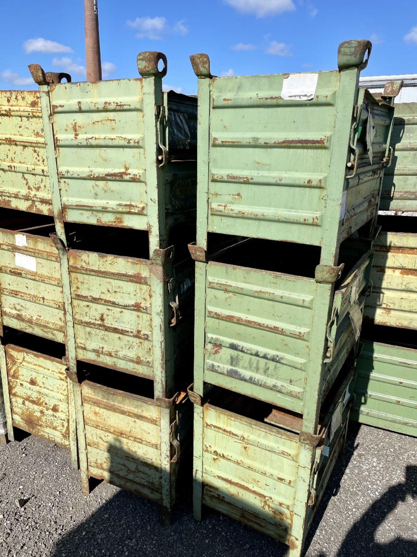 Schafer Swarf/Storage Stackable Metal Bins (6 of) Features side opening ...