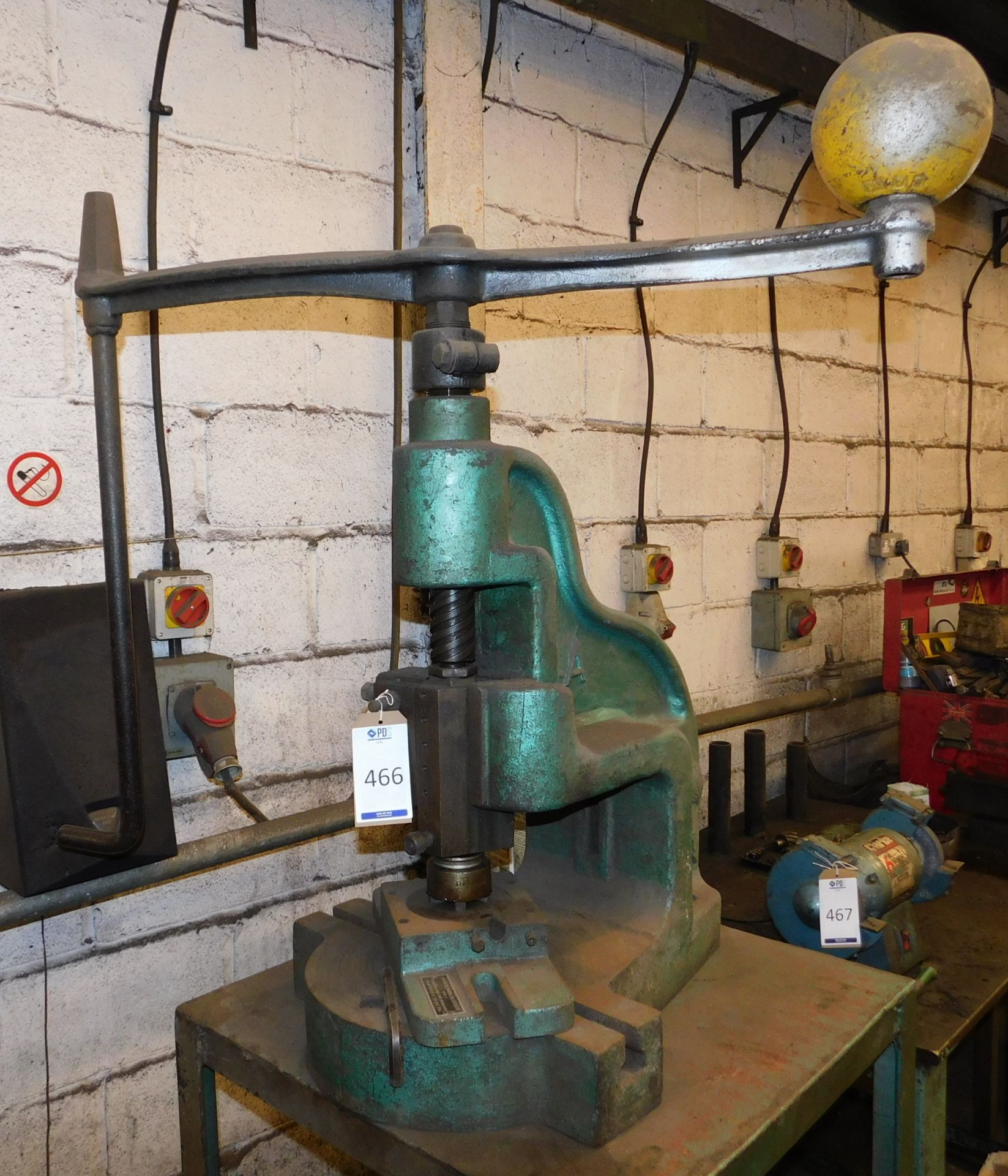 FJ Edwards 4A Fly Press with Custom Steel Fabricated Stand (Location ...