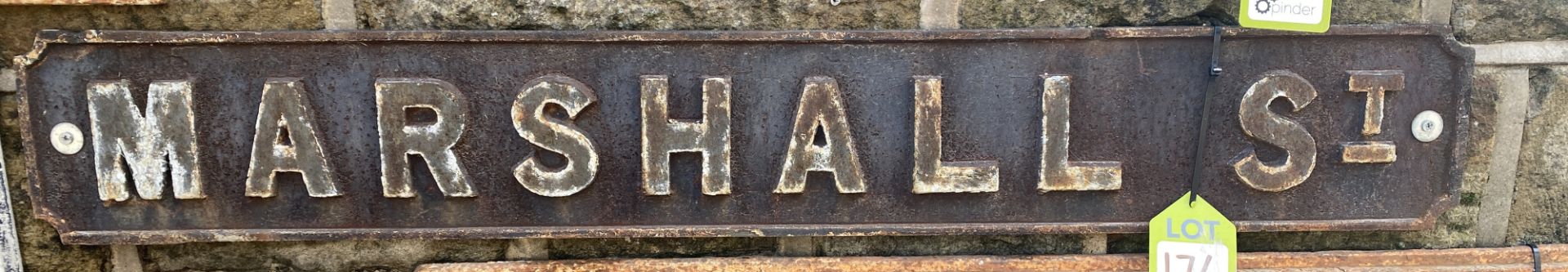 Original Victorian cast iron Road Sign “Marshall Street”, 7in high x ...