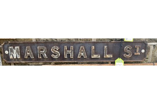 Original Victorian cast iron Road Sign “Marshall Street”, 7in high x ...