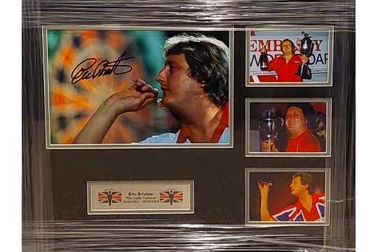 Eric Bristow Signed And Framed Darts Display With Certificate Of ...
